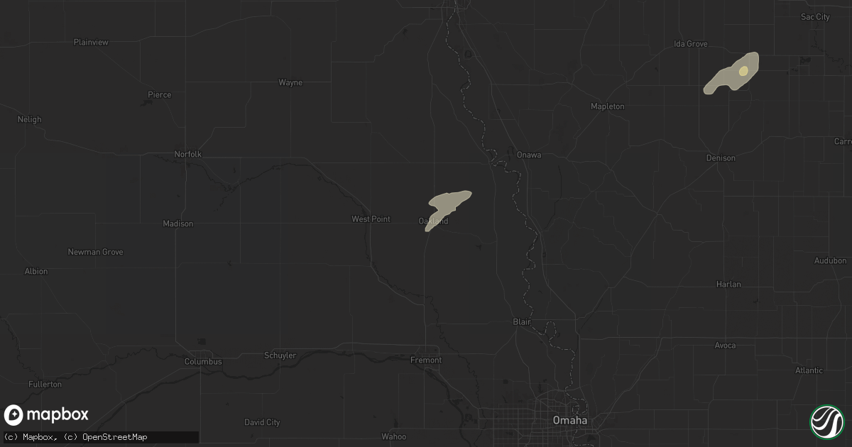 Hail Map in Oakland, NE on September 18, 2024 - HailTrace