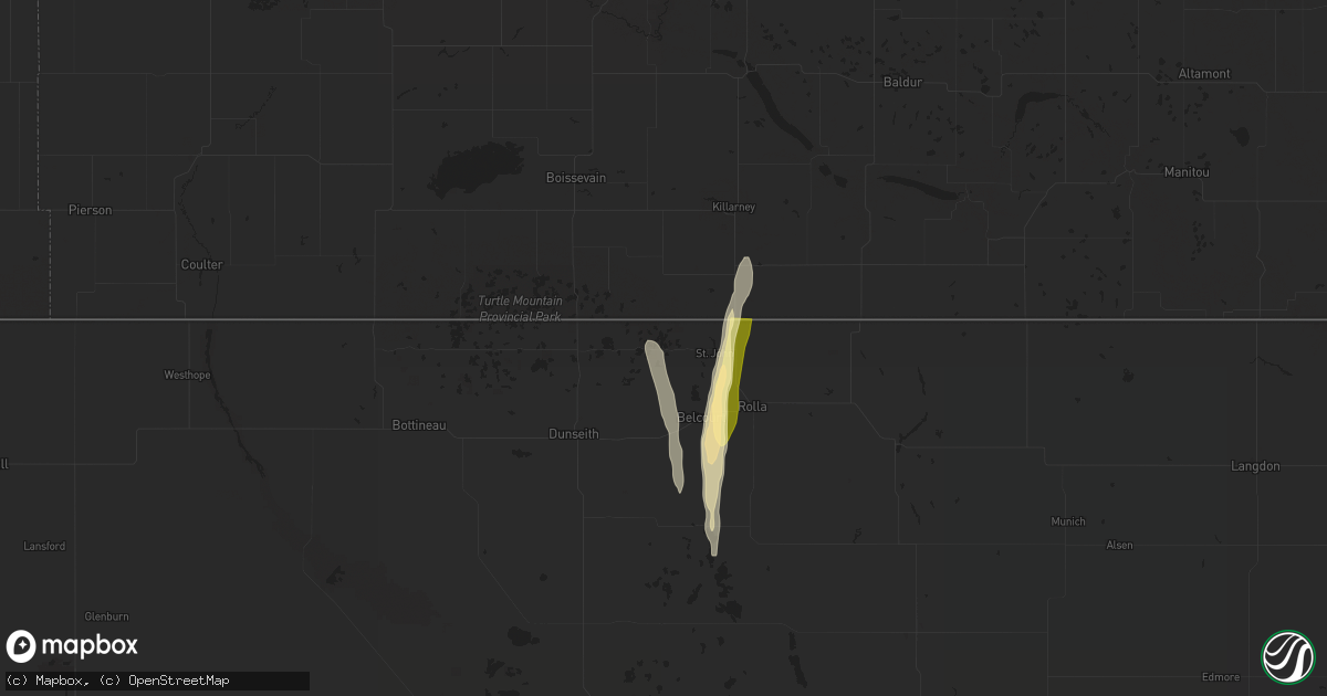 Hail Map in Saint John, ND on September 18, 2024 - HailTrace