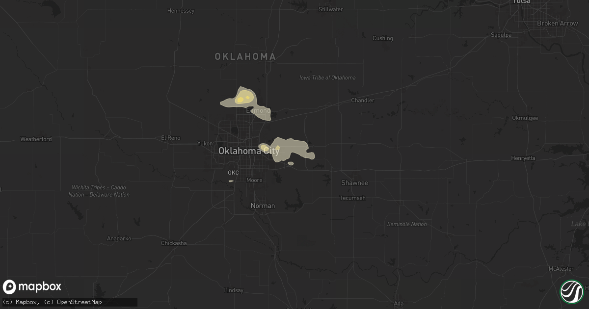 Hail Map in Choctaw, OK on September 18, 2025 - HailTrace