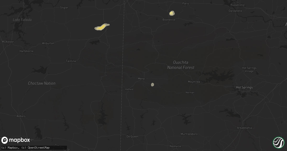 Hail Map in Mena, AR on September 18, 2025 - HailTrace