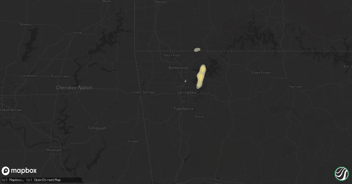 Hail Map in Springdale, AR on September 18, 2025 - HailTrace