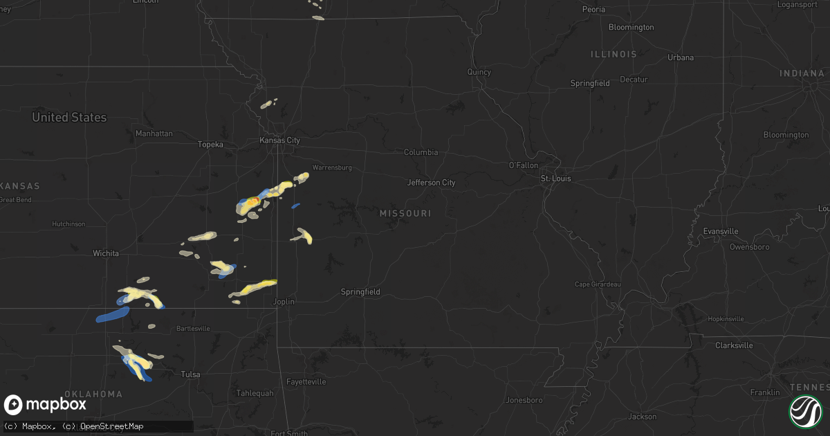 Hail Map in Missouri on September 19, 2024 - HailTrace