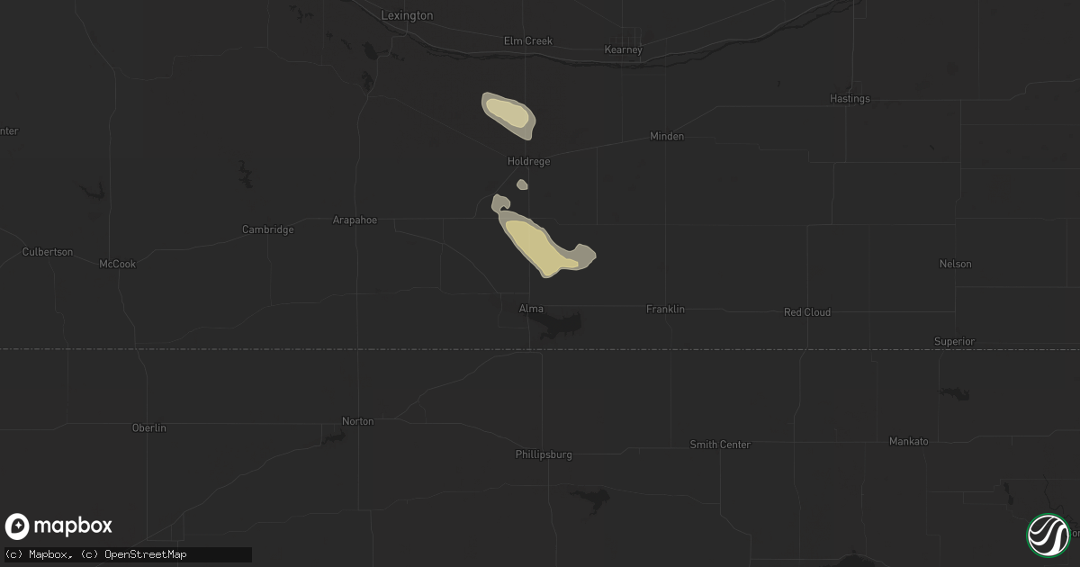 Hail Map in Alma, NE on September 19, 2025 - HailTrace