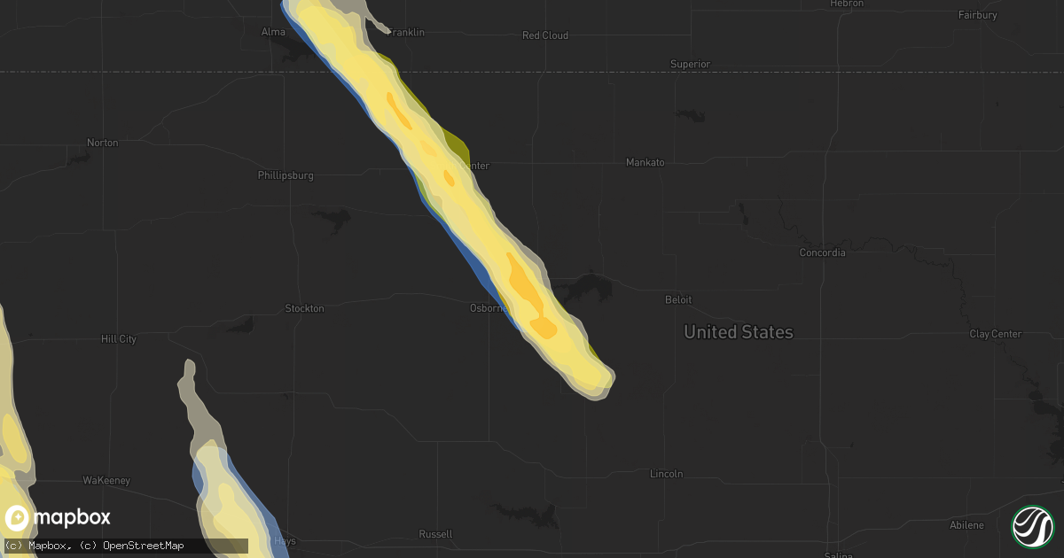 Hail Map in Downs, KS on September 19, 2025 - HailTrace