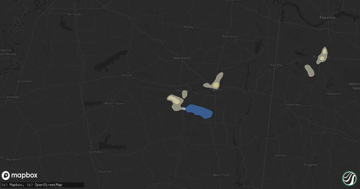 Hail Map in Pontotoc, MS on September 19, 2025 - HailTrace