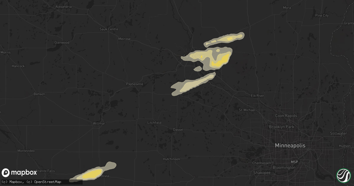 Hail Map in Kimball, MN on September 21, 2024 - HailTrace