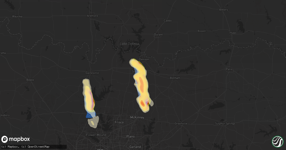 Hail Map in Sherman, TX on September 21, 2025 - HailTrace