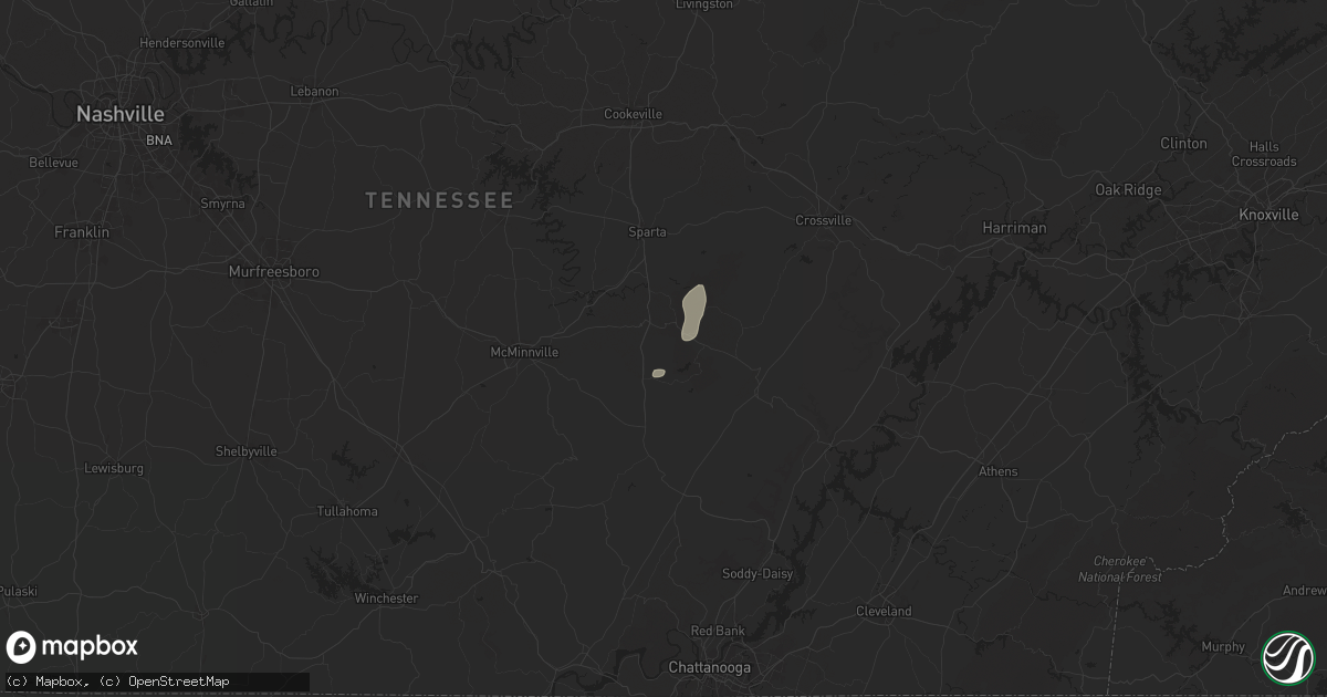 Hail Map in Spencer, TN on September 21, 2025 - HailTrace