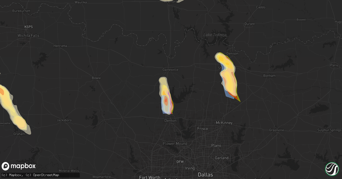 Hail Map in Valley View, TX on September 21, 2025 - HailTrace