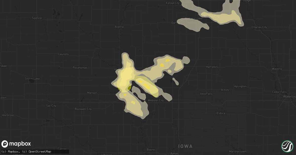 Hail Map in Eagle Grove, IA on September 22, 2025 - HailTrace
