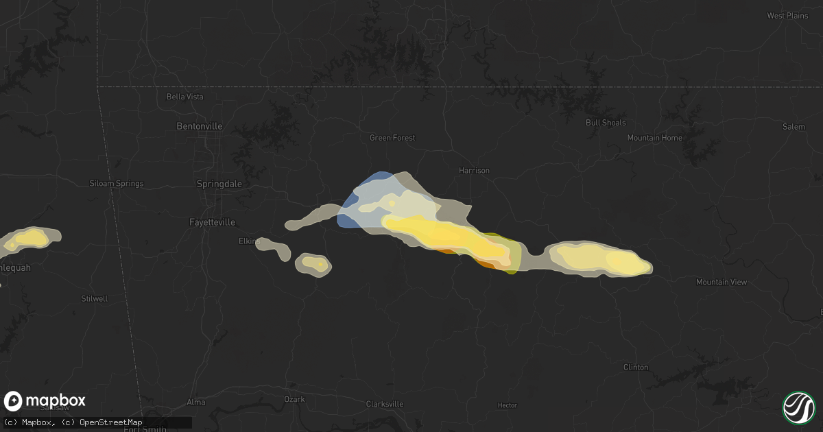 Hail Map in Compton, AR on September 23, 2025 - HailTrace