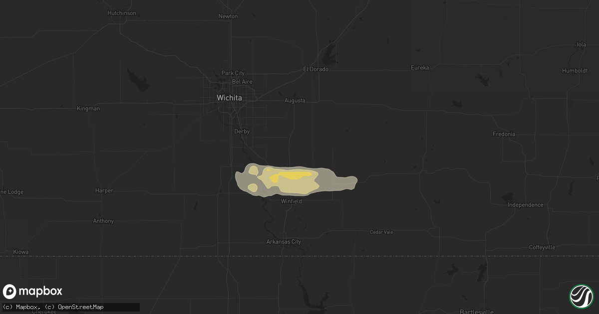 Hail Map in Rock, KS on September 23, 2025 - HailTrace