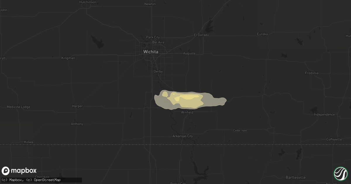 Hail Map in Udall, KS on September 23, 2025 - HailTrace