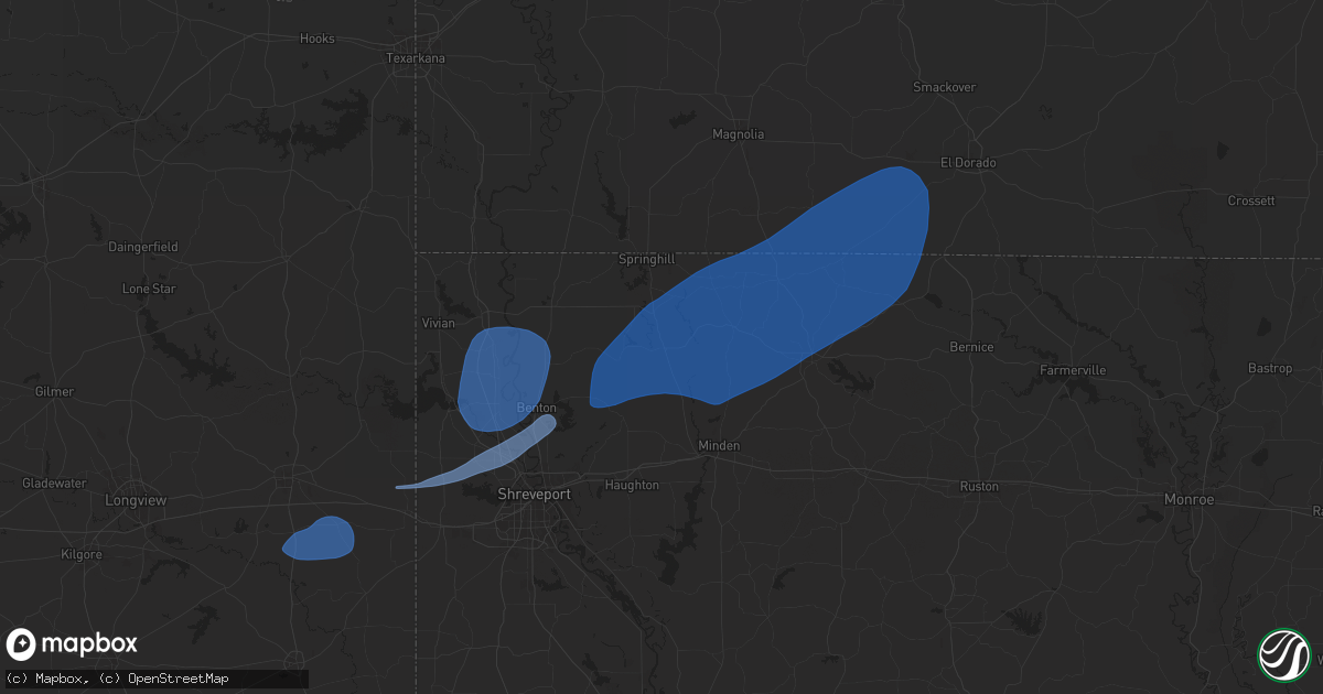 Hail Map in Cotton Valley, LA on September 24, 2025 - HailTrace