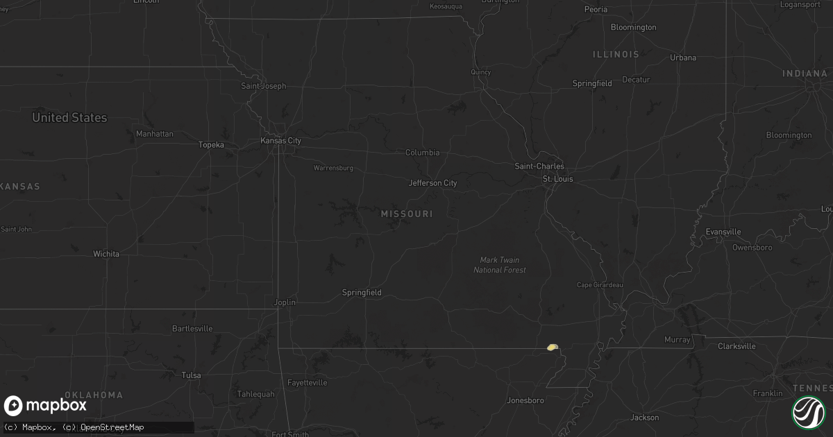 Hail Map in Missouri on September 24, 2025 - HailTrace