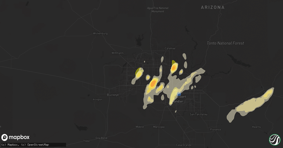 Hail Map in Peoria, AZ on September 26, 2025 - HailTrace