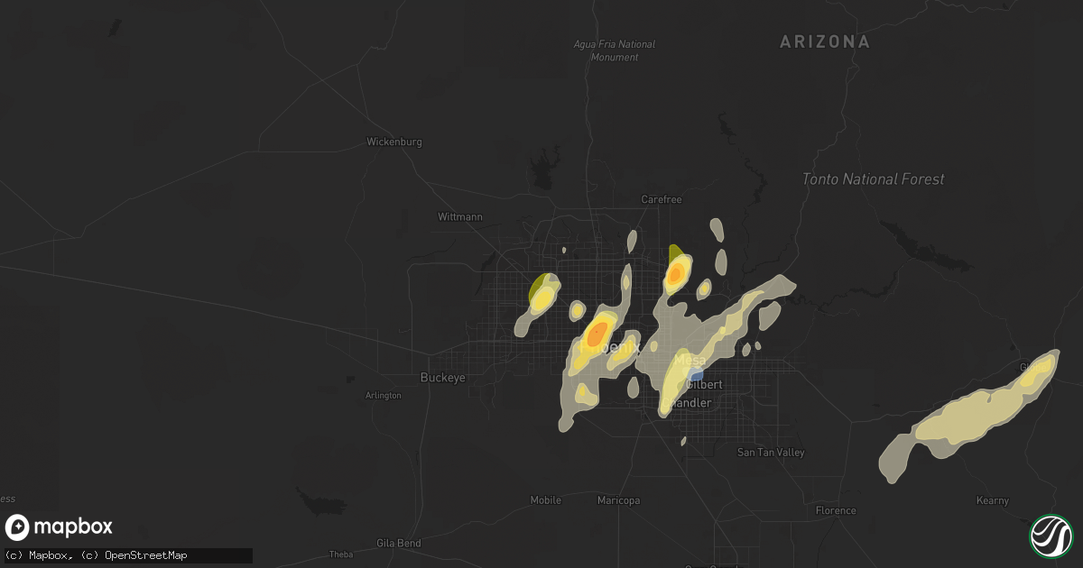 Hail Map in Sun City, AZ on September 26, 2025 - HailTrace