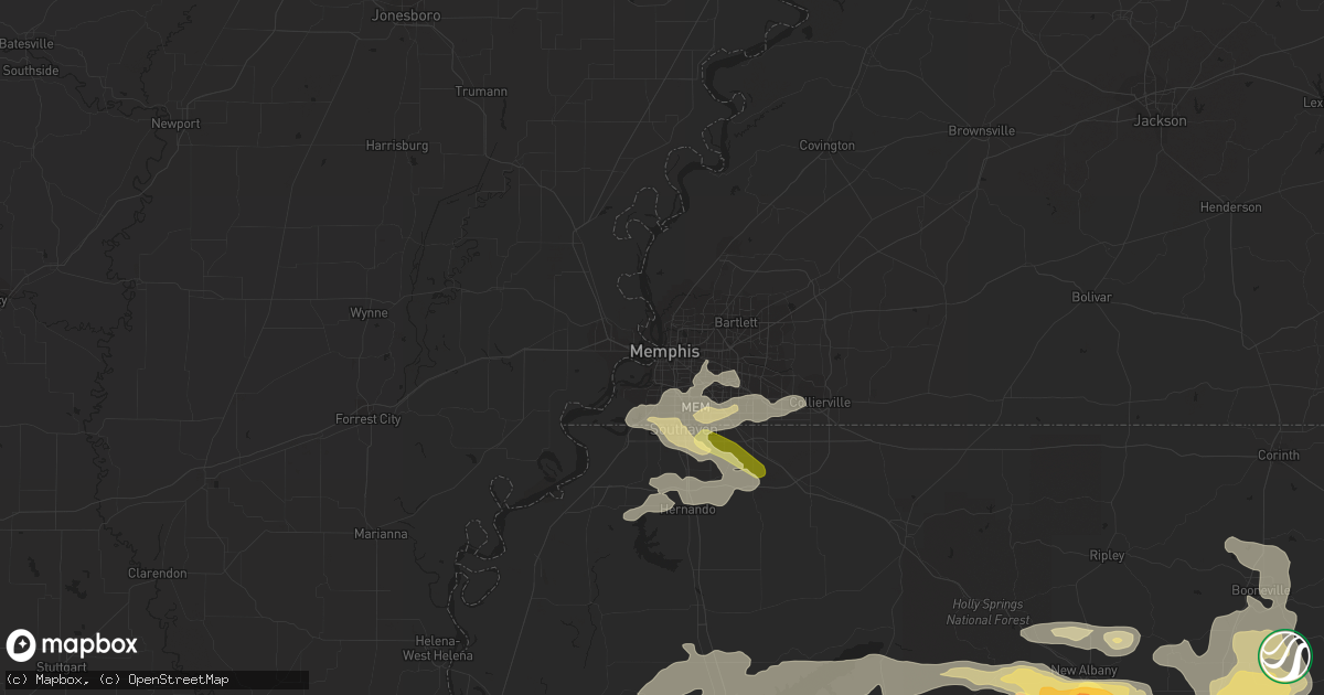 Hail Map in Memphis, TN on October 12, 2022 - HailTrace