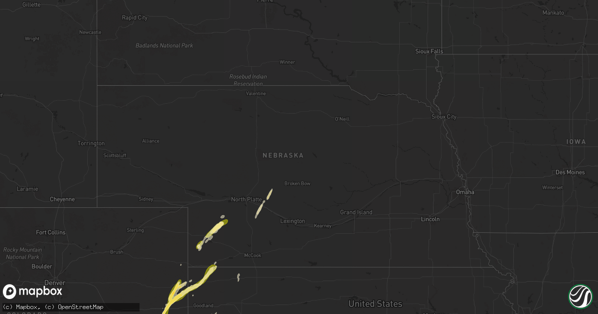 Hail Map in Nebraska on October 16, 2025 - HailTrace