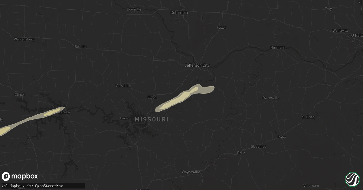 Hail Map in Henley, MO on October 18, 2025 - HailTrace