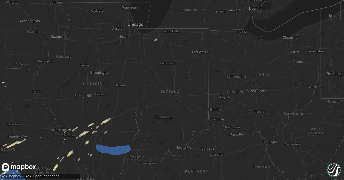 Hail Map in Indiana on October 18, 2025 - HailTrace