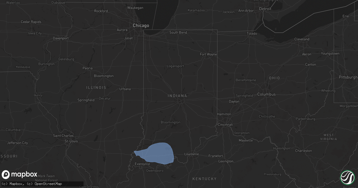 Hail Map in Indiana on October 19, 2025 - HailTrace