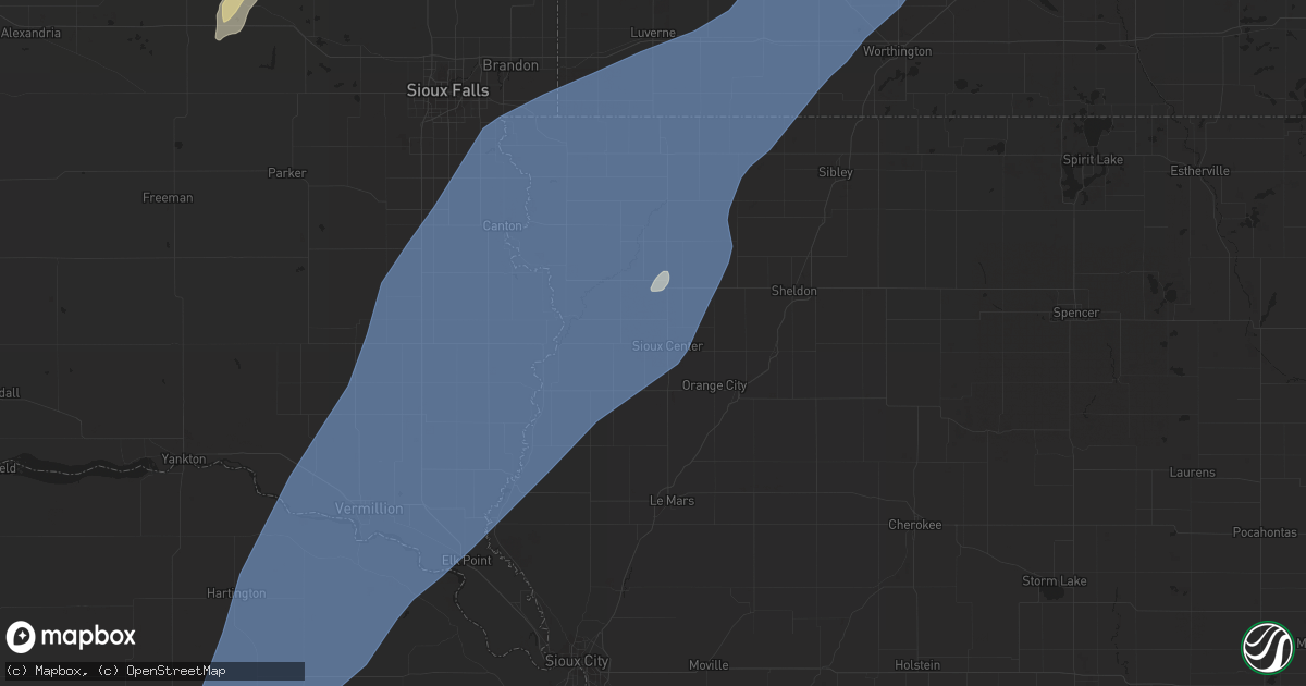 Hail Map in Sioux Center, IA on October 23, 2022 - HailTrace