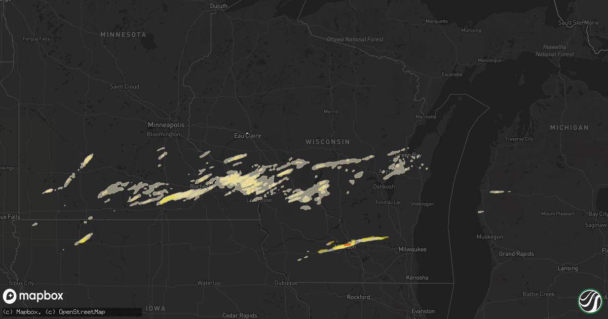 Hail Map in Wisconsin on October 23, 2023 - HailTrace