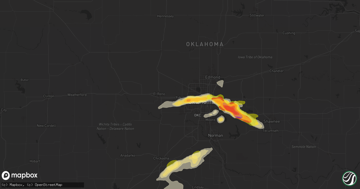Hail Map in Yukon, OK on October 23, 2025 - HailTrace