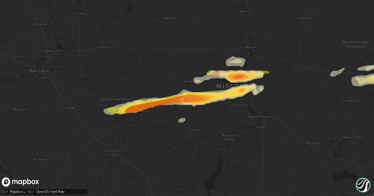 Hail Map in Marshfield, WI on October 24, 2023 - HailTrace