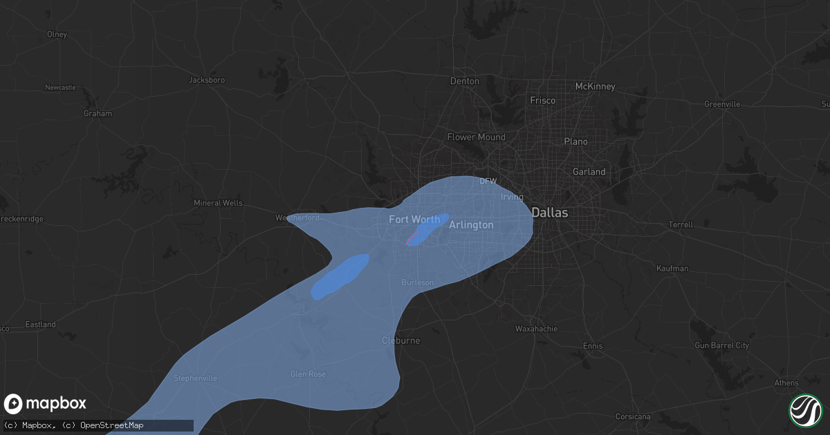 Hail Map in Fort Worth, TX on October 24, 2025 - HailTrace