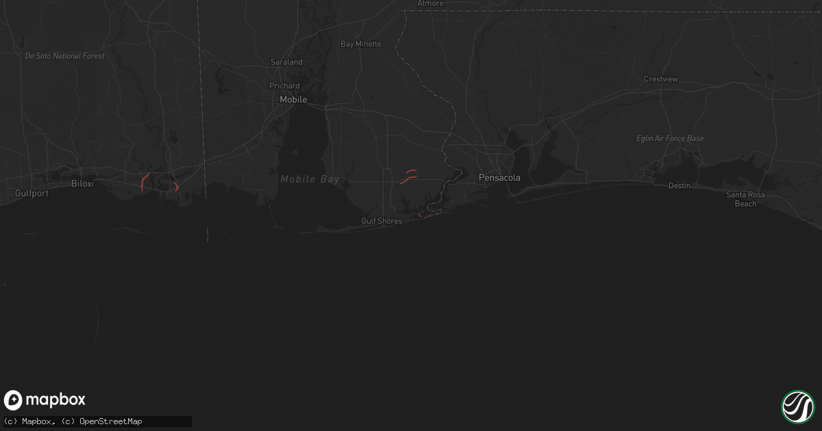 Hail Map in Orange Beach, AL on October 26, 2025 - HailTrace