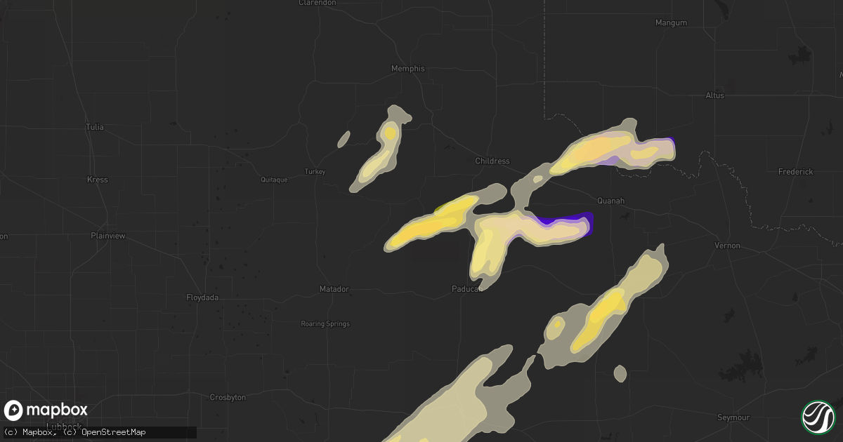 Hail Map in Cee Vee, TX on October 27, 2022 - HailTrace