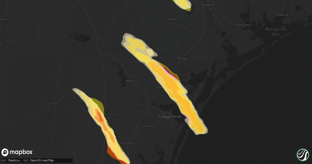 Hail Map in Sinton, TX on November 1, 2025 - HailTrace