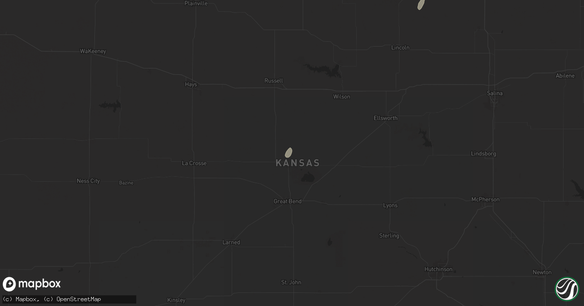Hail Map in Hoisington, KS on November 12, 2024 - HailTrace