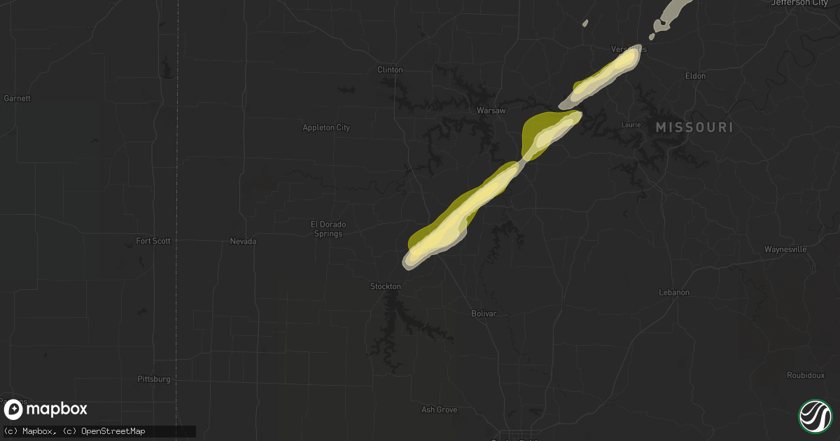Hail Map in Collins, MO on November 17, 2025 - HailTrace