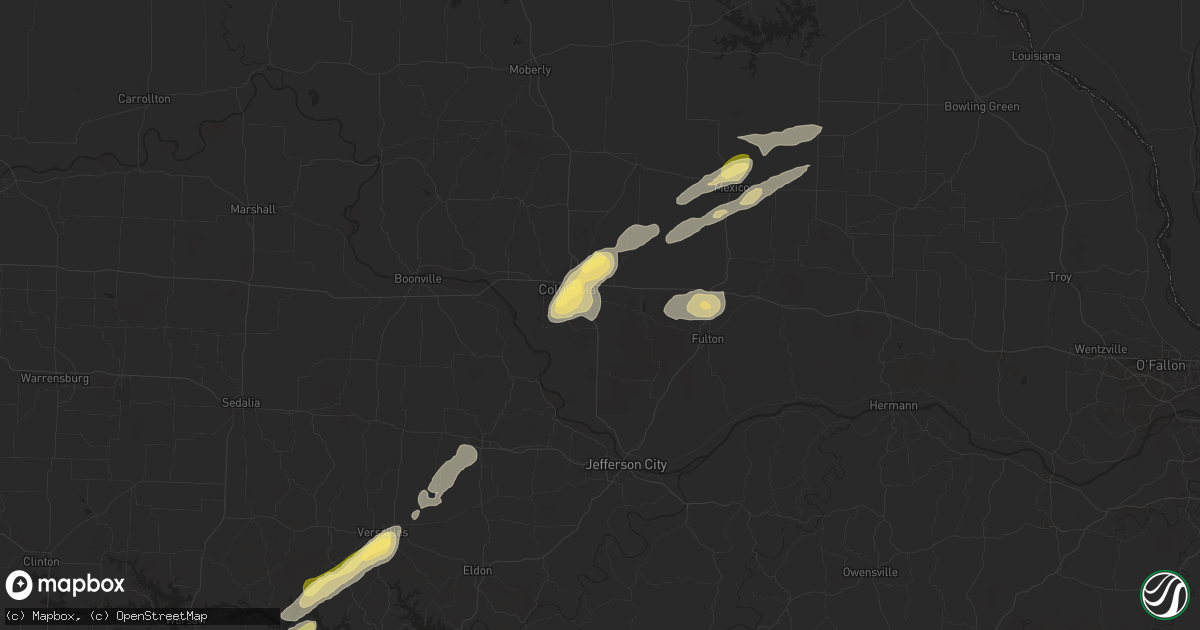 Hail Map in Columbia, MO on November 17, 2025 - HailTrace