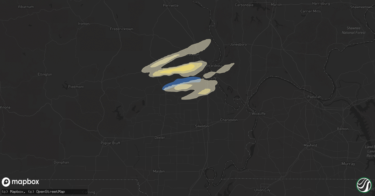 Hail Map in Oran, MO on November 18, 2025 - HailTrace