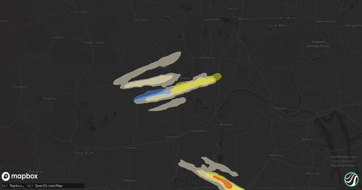 Hail Map in Scott City, MO on November 18, 2025 - HailTrace