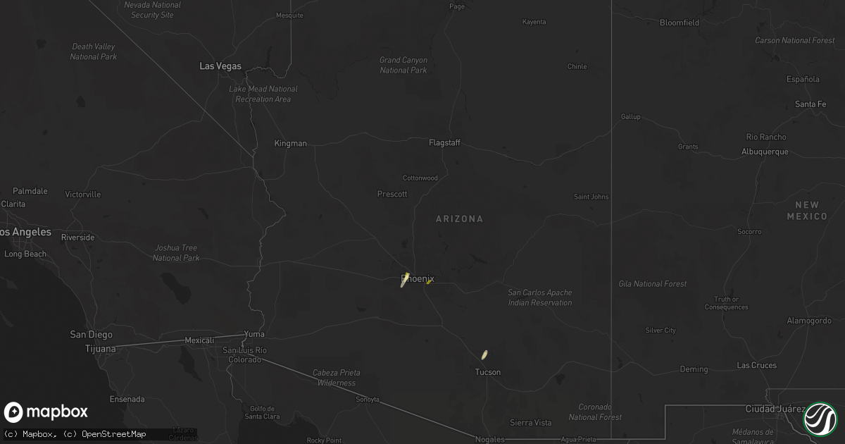 Hail Map in Arizona on November 19, 2025 - HailTrace