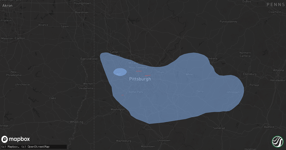 Hail Map in Pittsburgh, PA on November 20, 2024 - HailTrace