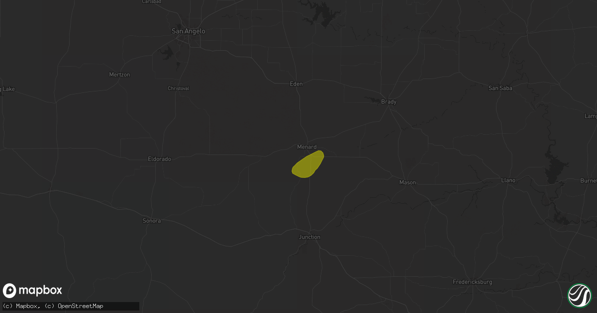 Hail Map in Menard, TX on November 20, 2025 - HailTrace