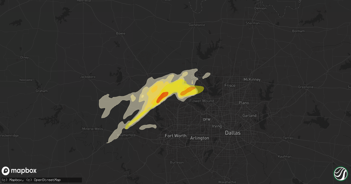 Hail Map in Justin, TX on November 23, 2025 - HailTrace