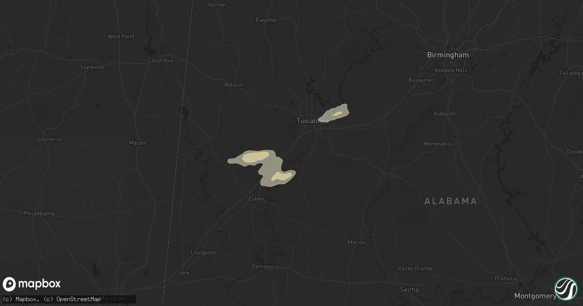 Hail Map in Fosters, AL on November 25, 2025 - HailTrace