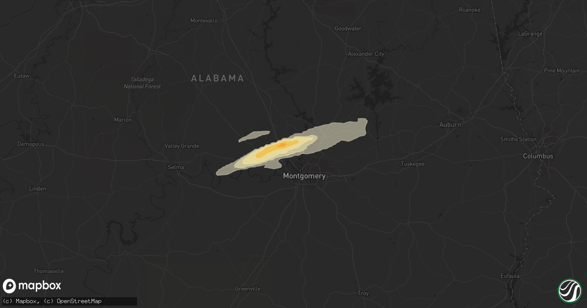 Hail Map in Millbrook, AL on November 29, 2022 - HailTrace