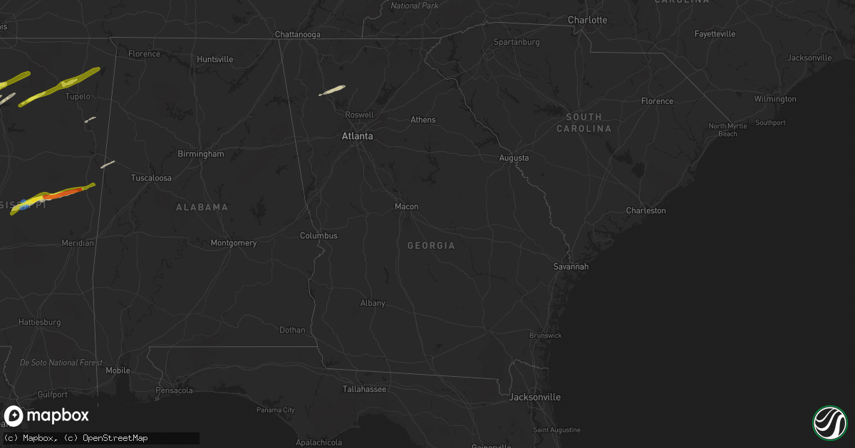 Hail Map in Georgia on November 30, 2019 - HailTrace