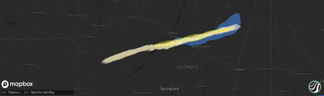 Hail Map in Manito, IL on December 28, 2025 - HailTrace