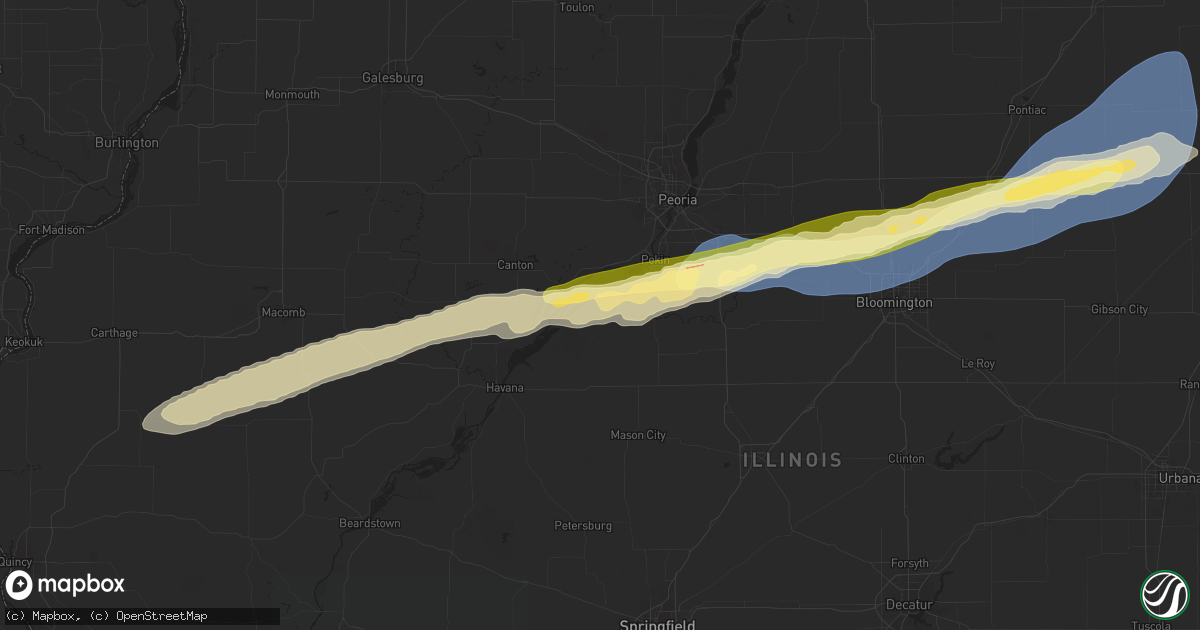 Hail Map in Manito, IL on December 28, 2025 - HailTrace